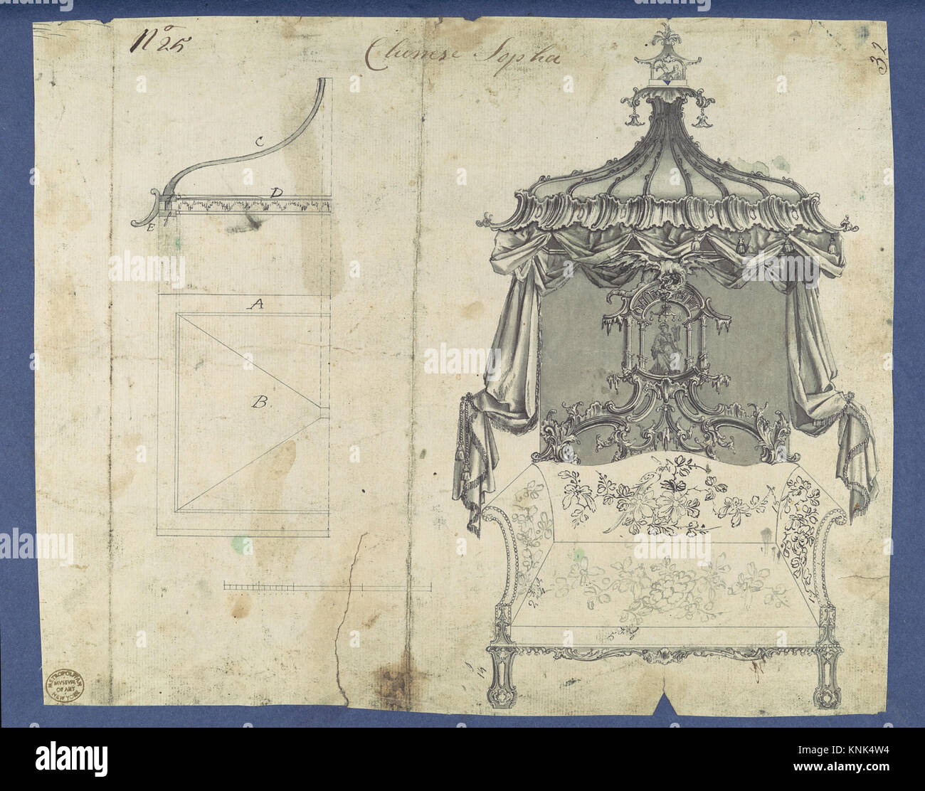 Chinese Sopha -Sofa-, in Chippendale Drawings, Vol. I Thomas ...