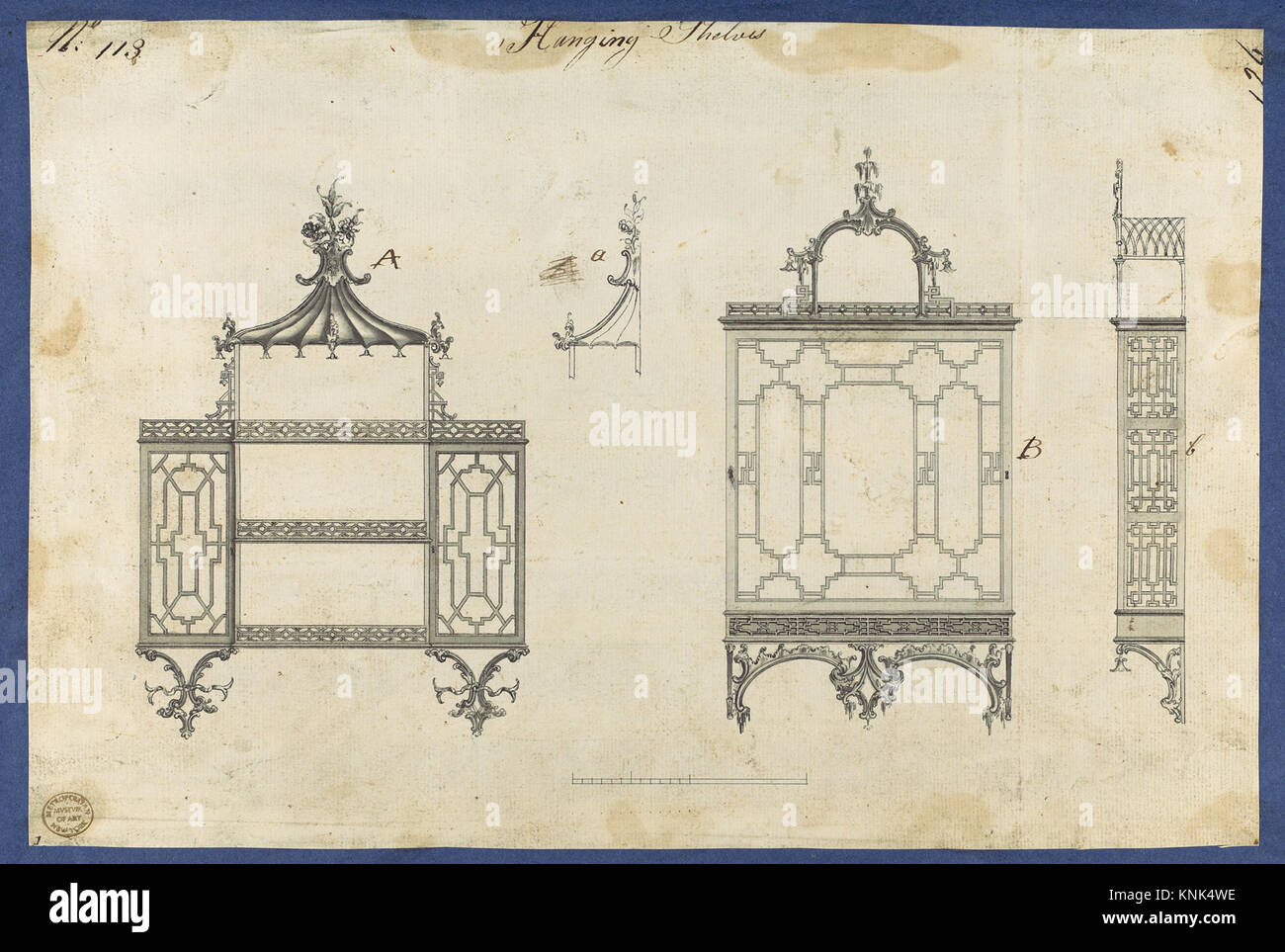 Hanging Shelves, from Chippendale Drawings, Vol. II Thomas Chippendale (British, baptised Otley ...