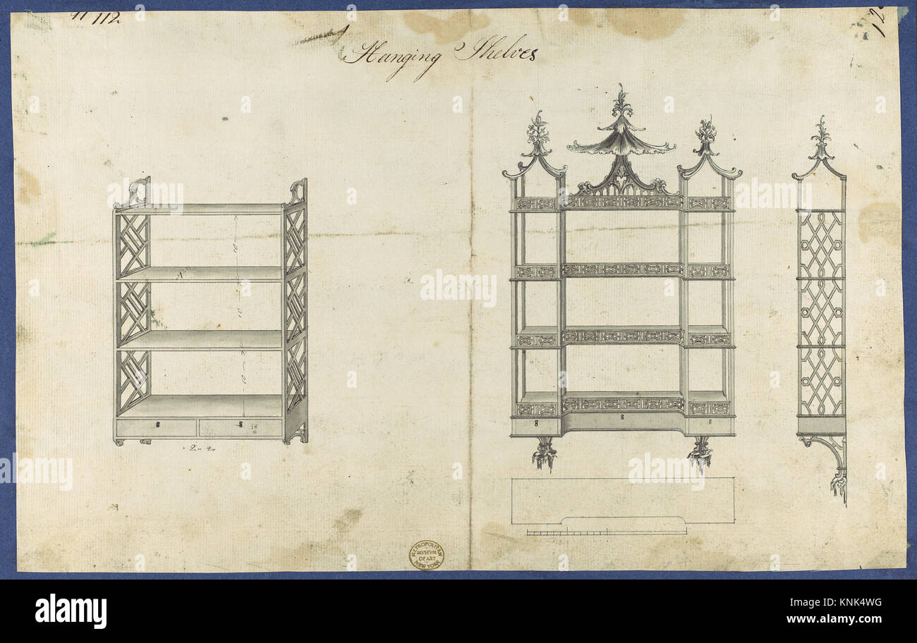 Hanging Shelves, from Chippendale Drawings, Vol. II Thomas Chippendale ...