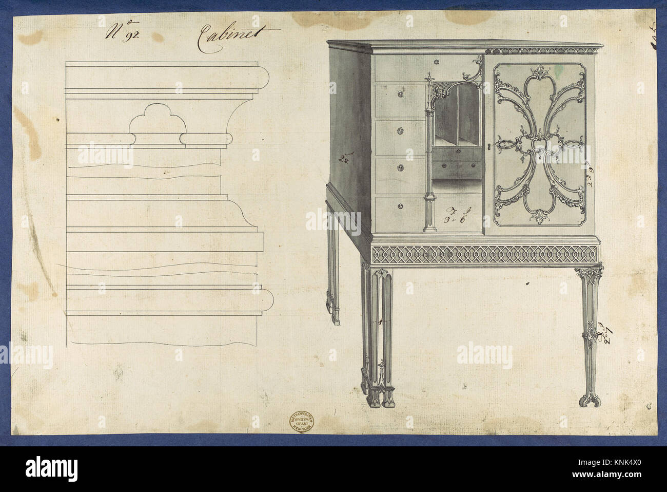 Cabinet, from Chippendale Drawings, Vol. II Thomas Chippendale (British ...