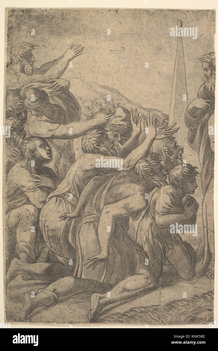 Christ standing at the right healing the lepers before him (left ...