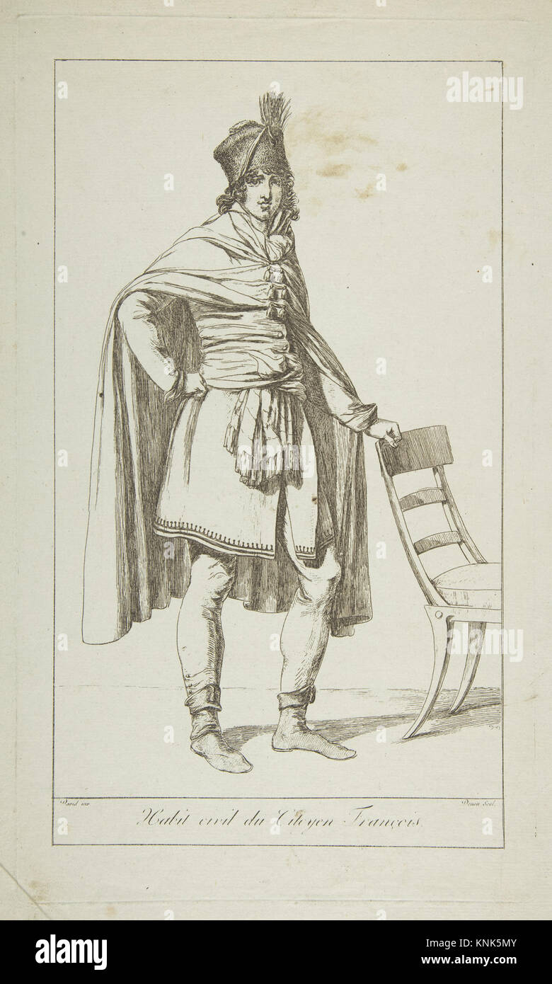 Print depicting the civil garb of a French citizen after Jacques-Louis ...