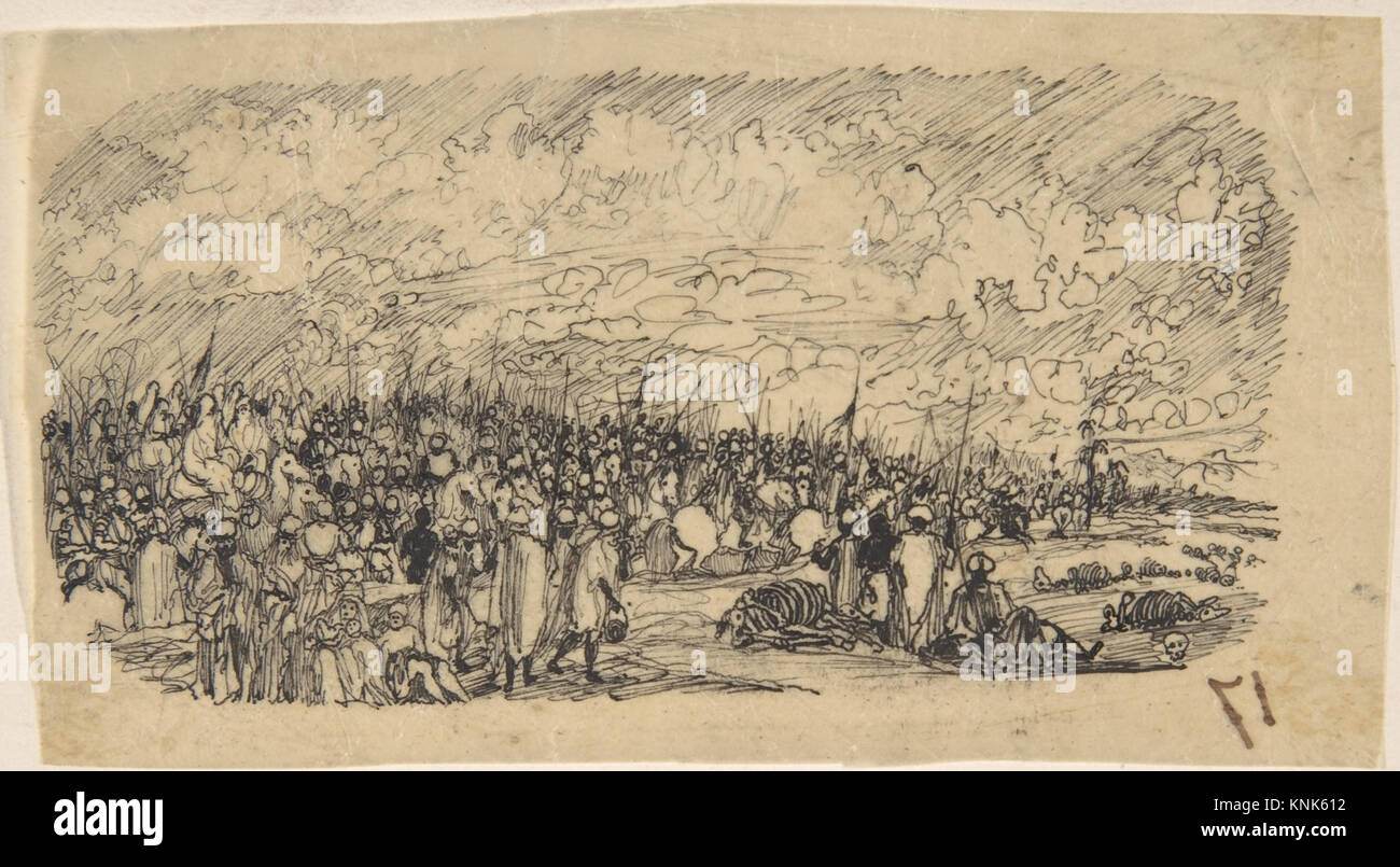 A 19th-century drawing titled 'After the Battle' by French artist ...