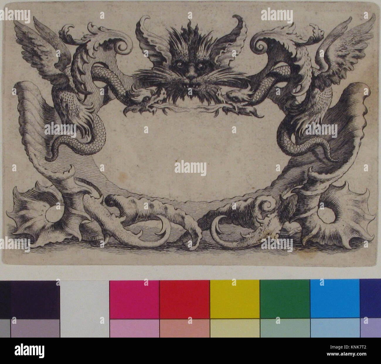 Illustration of an ornamental cartouche designed by Quentin Pierre ...