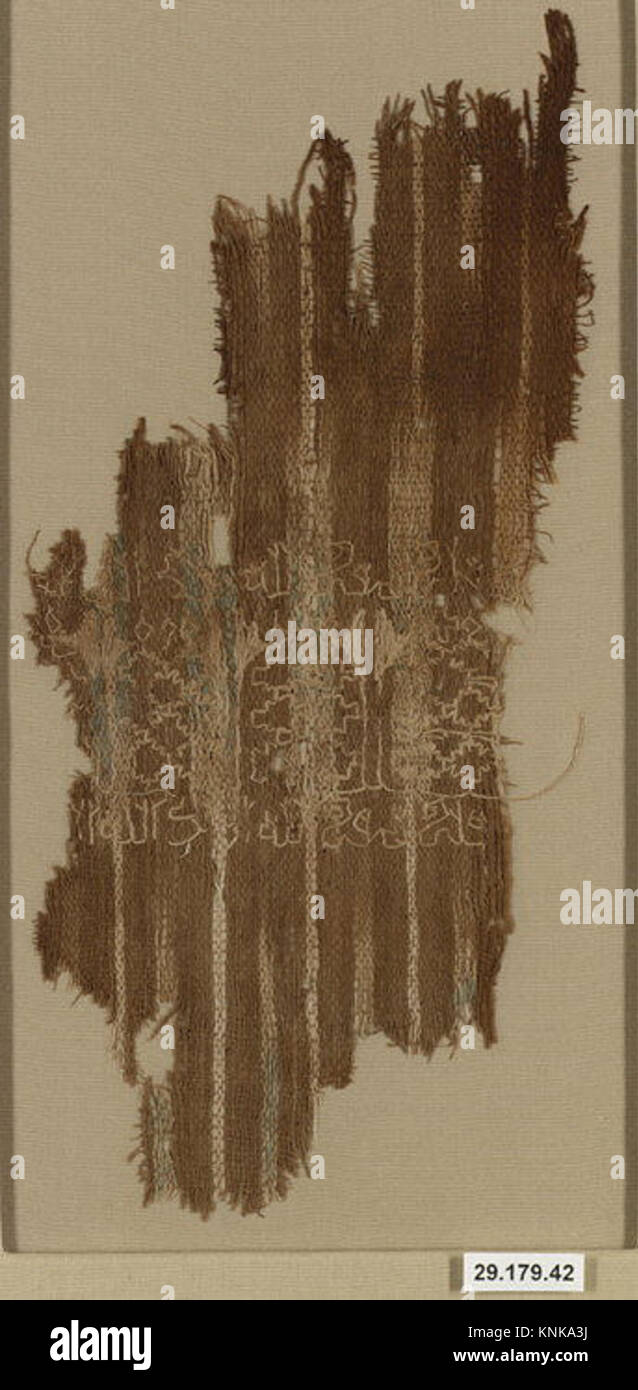 10th-century textile fragment from Yemen, made of cotton with plain ...