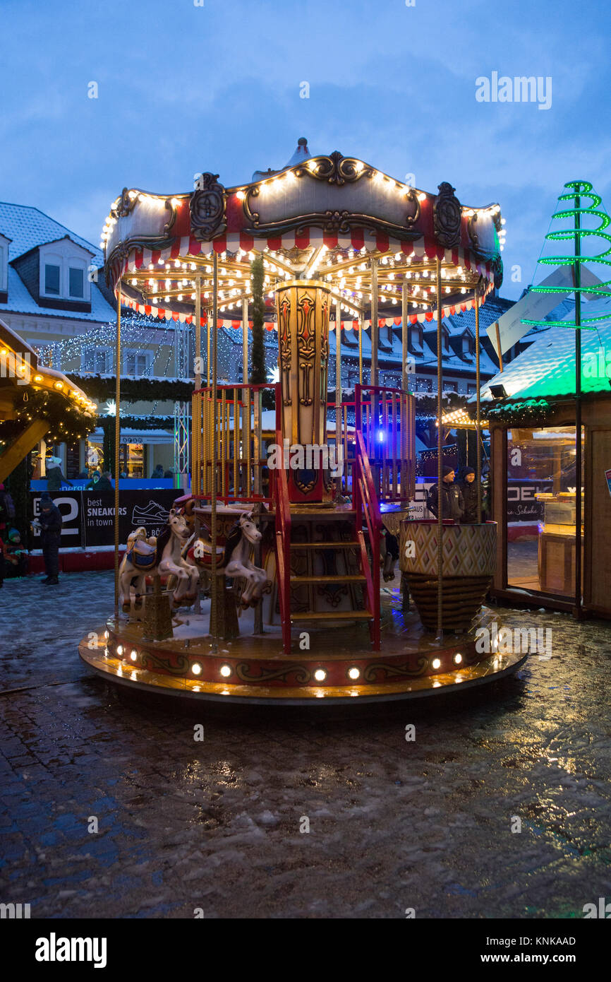 A traditional children's carousel. The Christmas market in Speyer ...