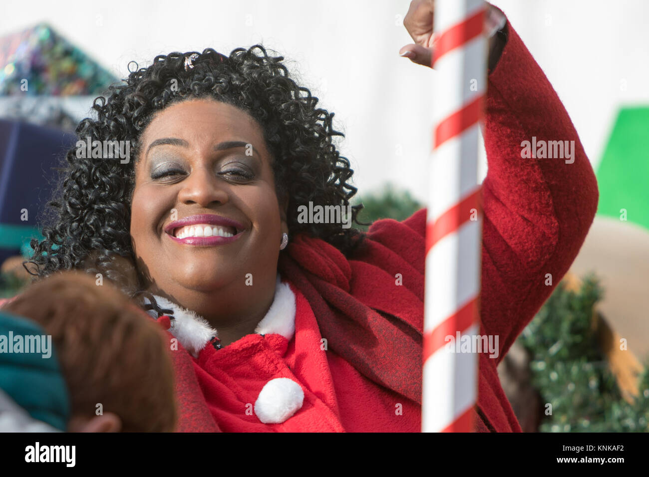 Alison Hammond films scenes for This Morning in a Santa Sleigh. She is ...