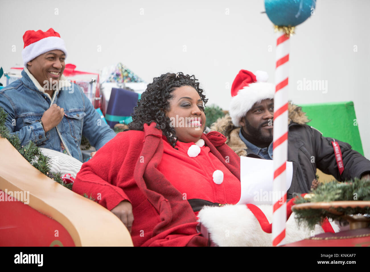 Alison Hammond films scenes for This Morning in a Santa Sleigh. She is ...