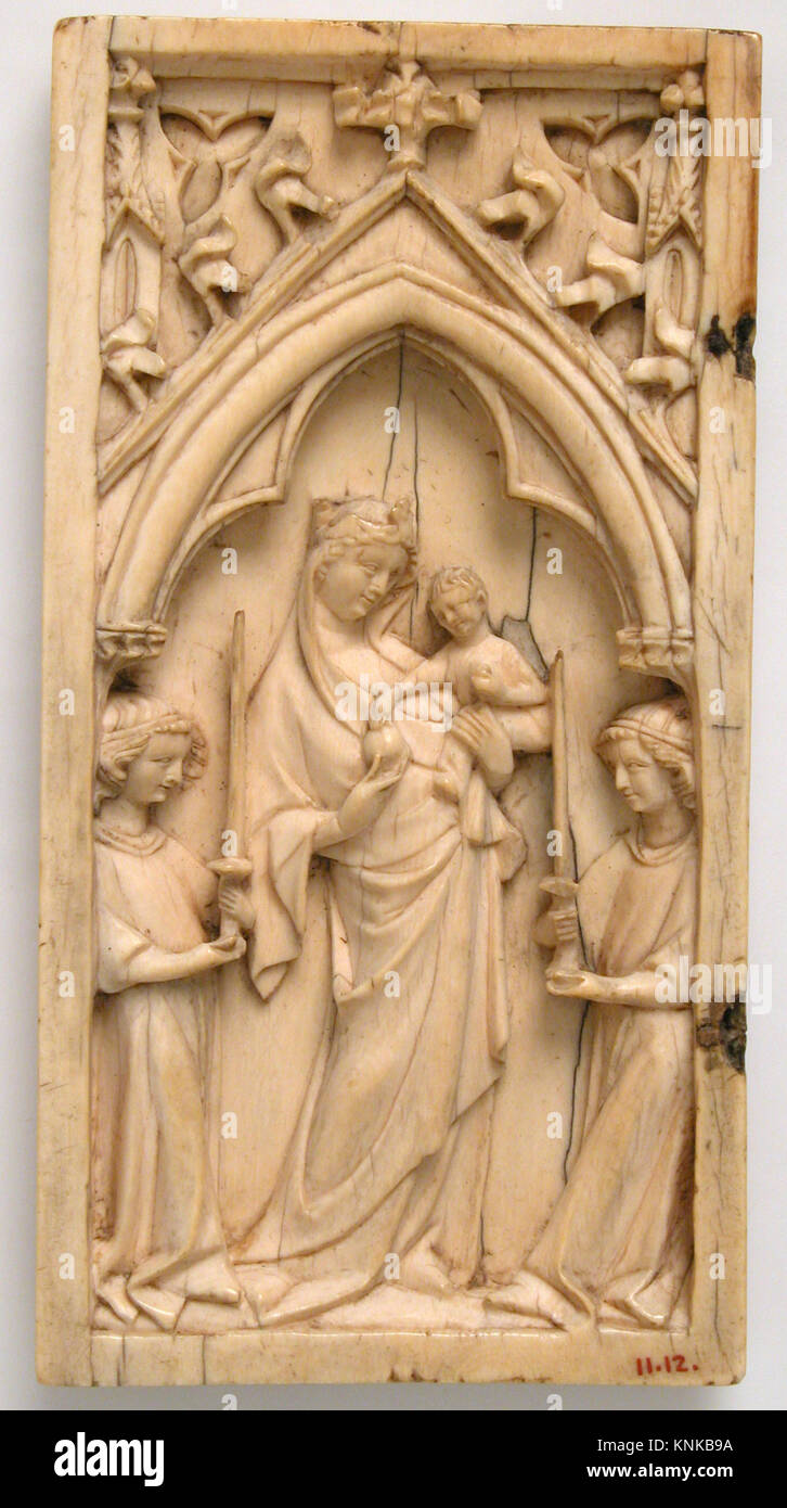 Diptych Leaf, French, 14th century, Ivory Stock Photo - Alamy