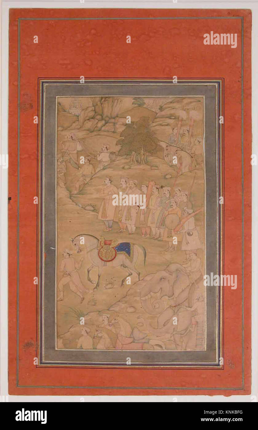 "Courtiers with a Riderless Horse", Folio from a Manuscript of the ...