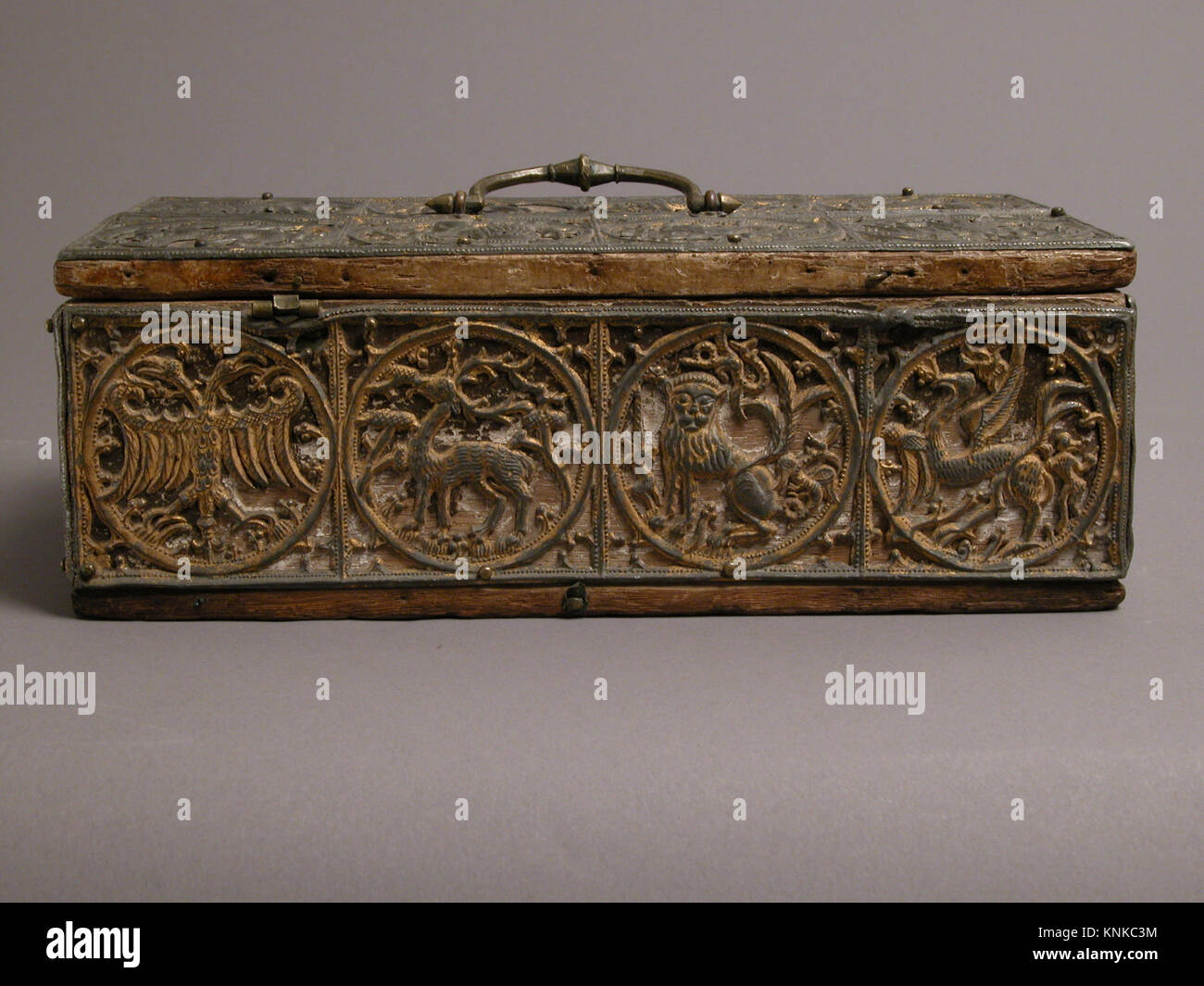 Box, German, 13th century, Medium: Lead, gilding, wood, gesso, copper ...