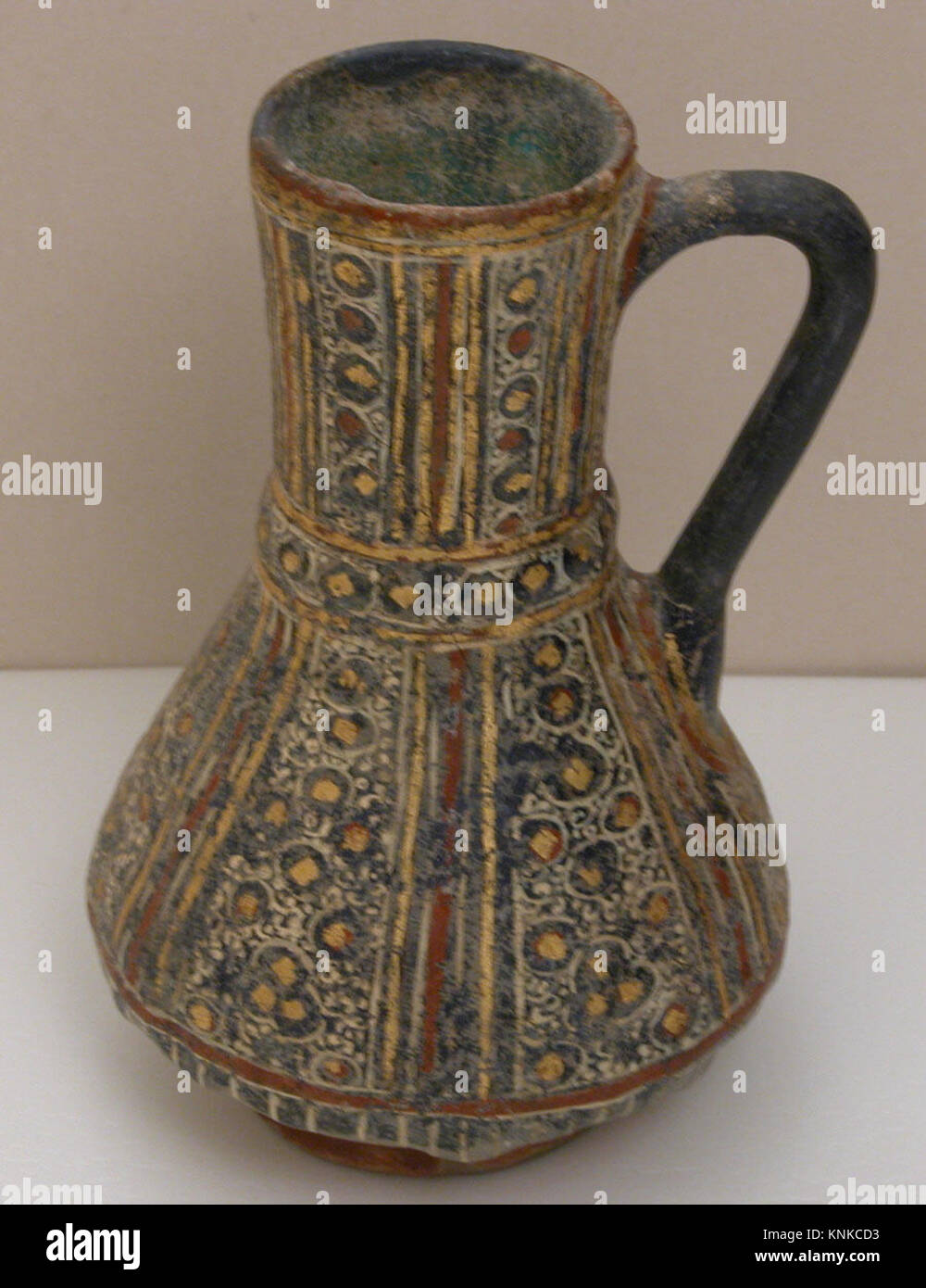 Pottery Ewer, 13th century, Attributed to Iran, Stonepaste; overglaze ...