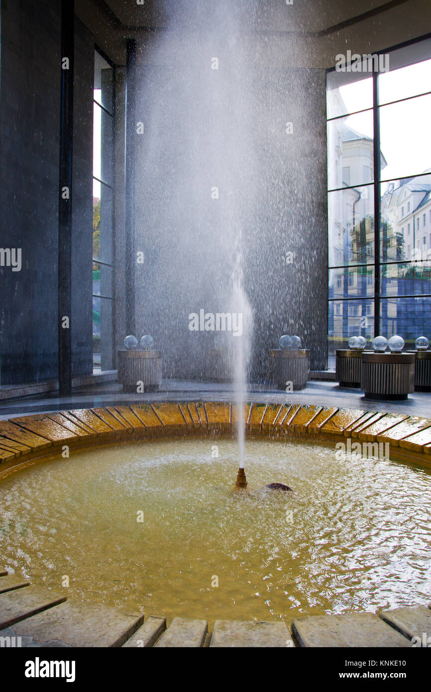 The Hot spring collonade, temperature 73°C. Present-day colonnade ...