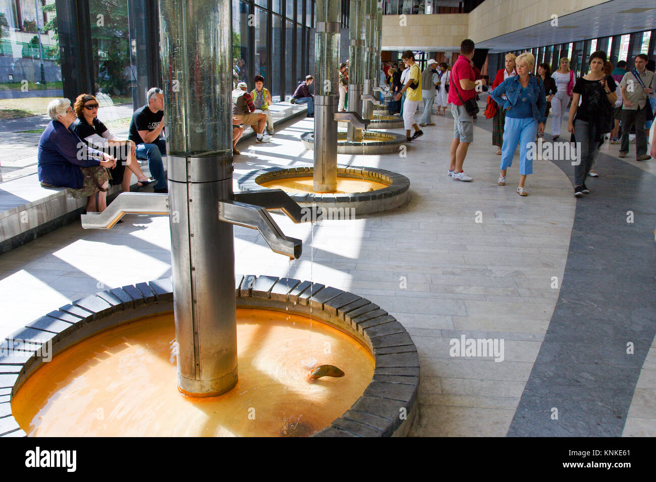 The Hot spring collonade, temperature 73°C. Present-day colonnade ...