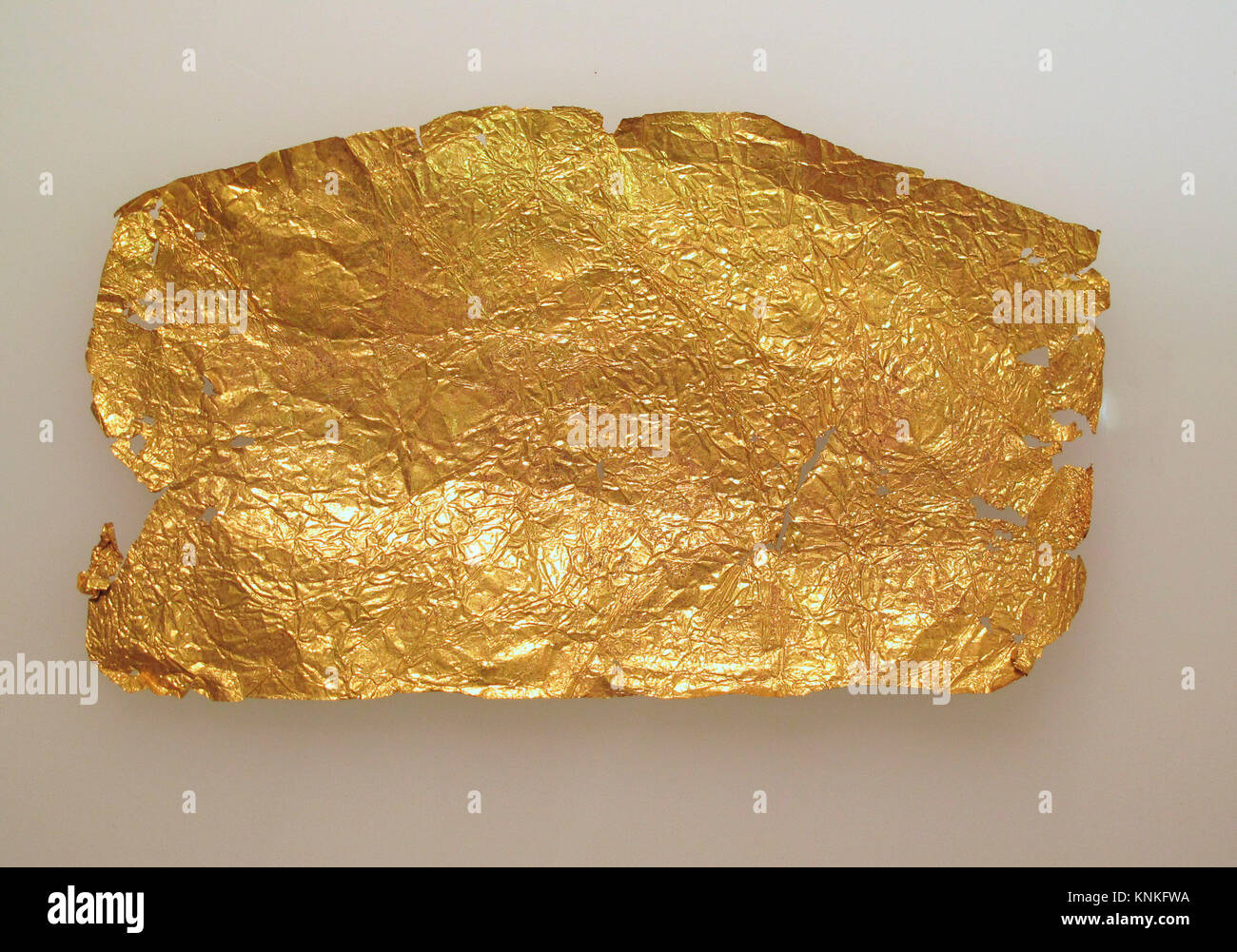 Frontlet of gold leaf. Medium: Gold; Dimensions: Other: 2 5/16 x 4 1/8 ...
