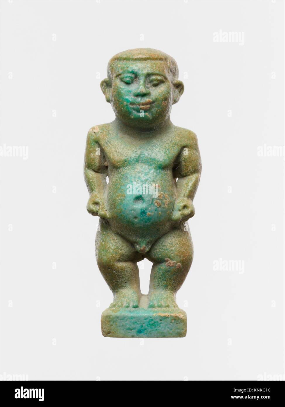 Faience amulet in the form of the dwarf god Pataikos. Period ...