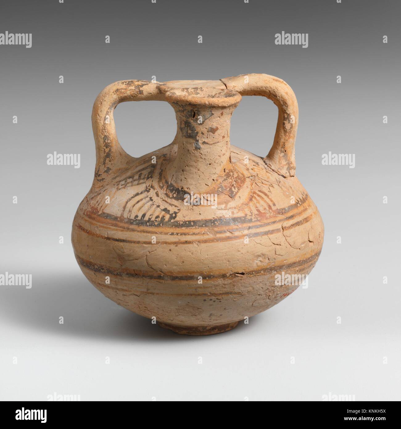 Terracotta stirrup jar. Period: Late Minoan IIIB; Date: ca. 1300-1200 B ...