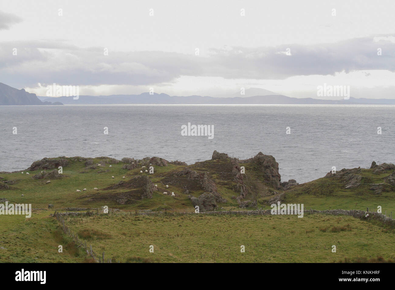 Malin Head County Donegal Ireland on a grey overcast day in Ireland ...