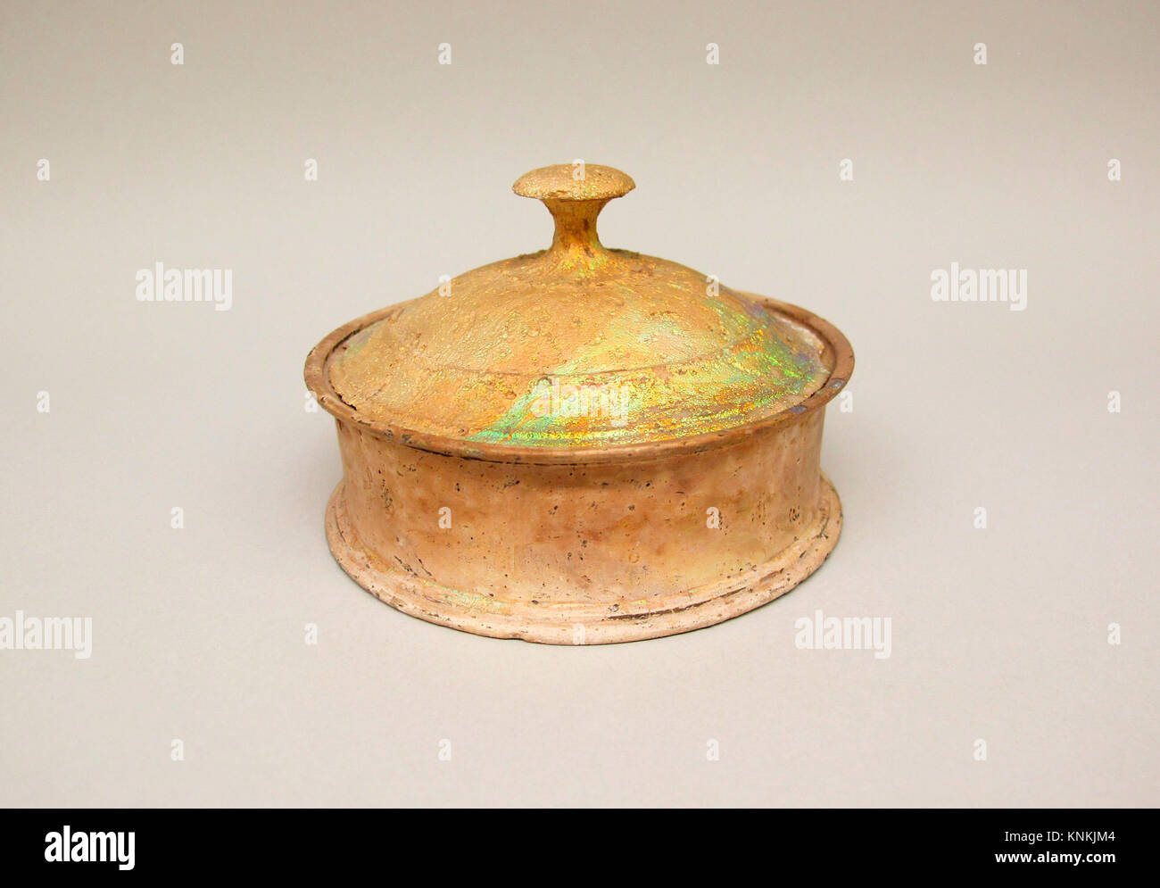 Glass pyxis (box with lid). Period: Hellenistic; Date: 3rd-1st century ...
