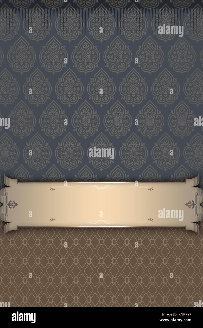 Decorative vintage background with elegant old-fashioned banner and ...