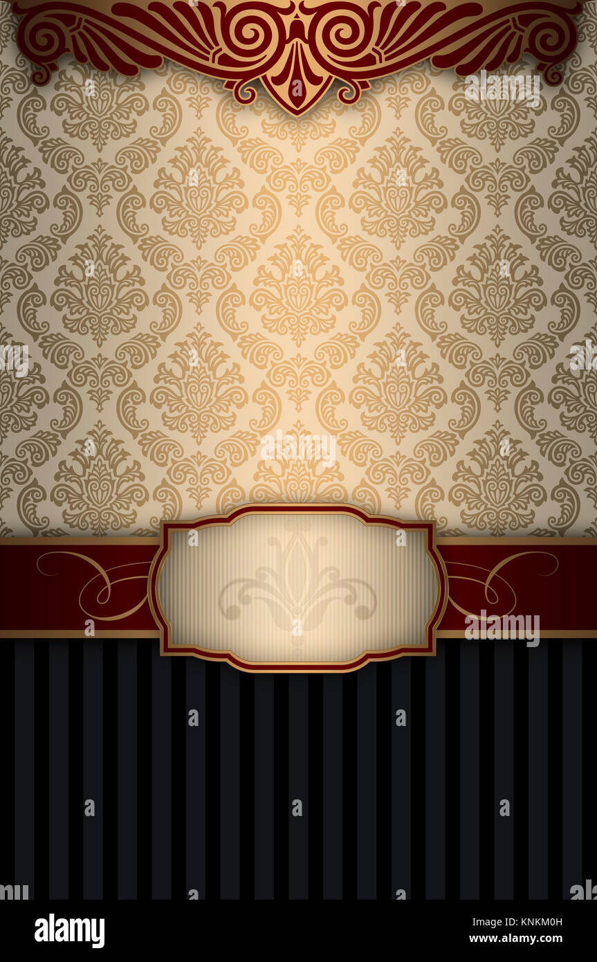 Decorative vintage background with old-fashioned floral patterns and ...