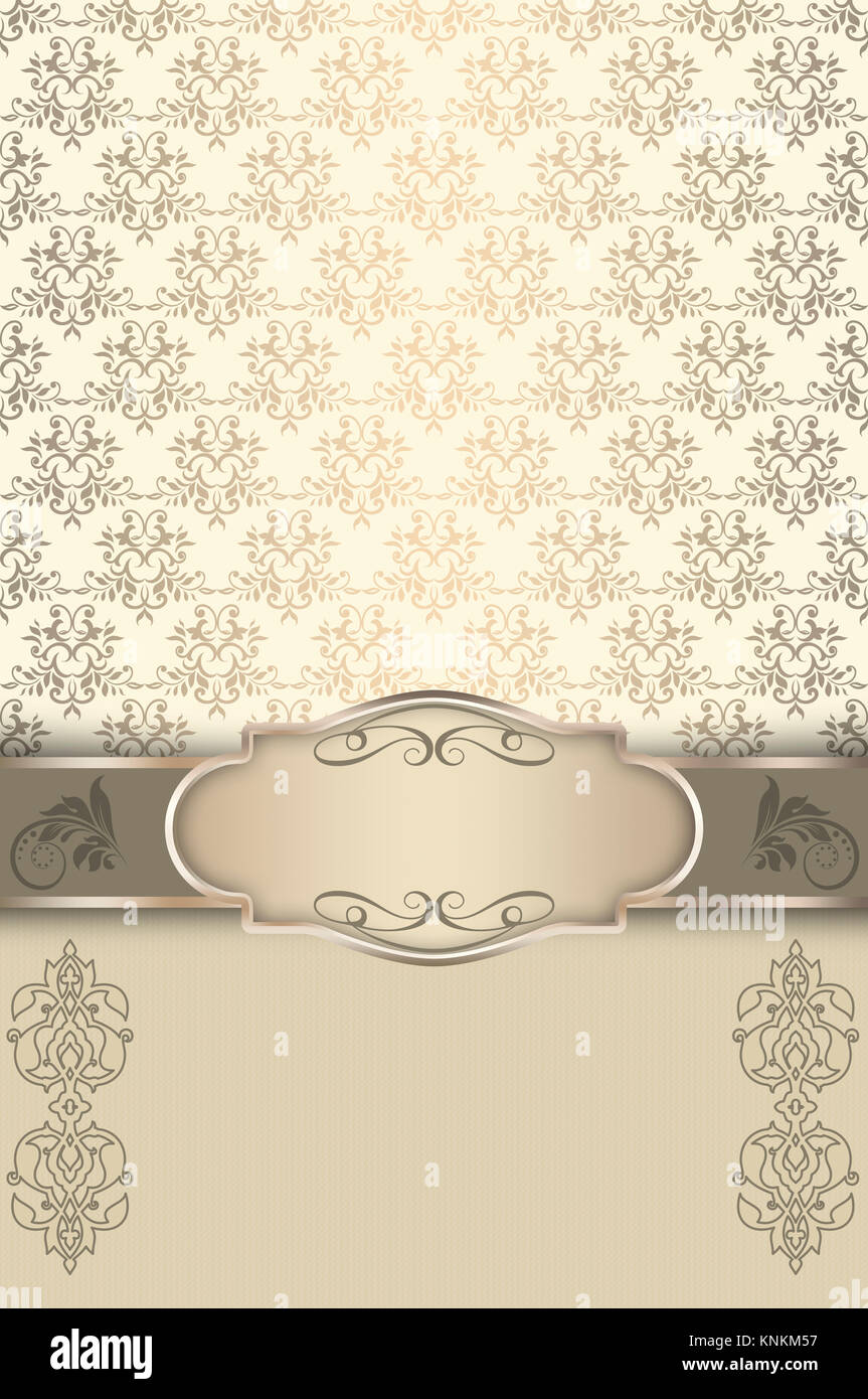 Vintage background with decorative border,frame and old-fashioned ...