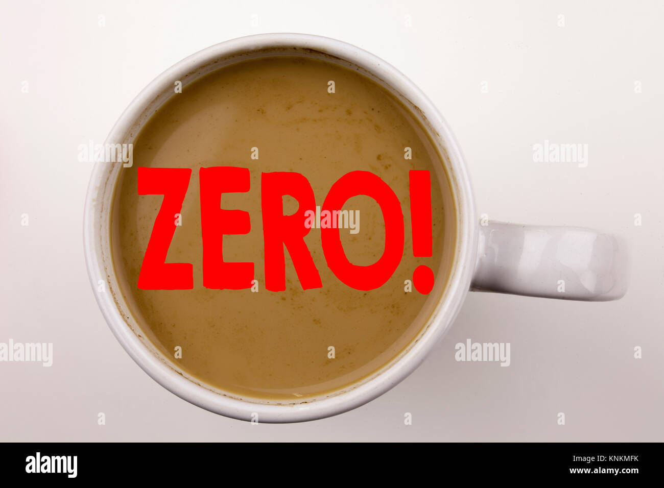 Word, writing Zero text in coffee in cup. Business concept for Zero ...
