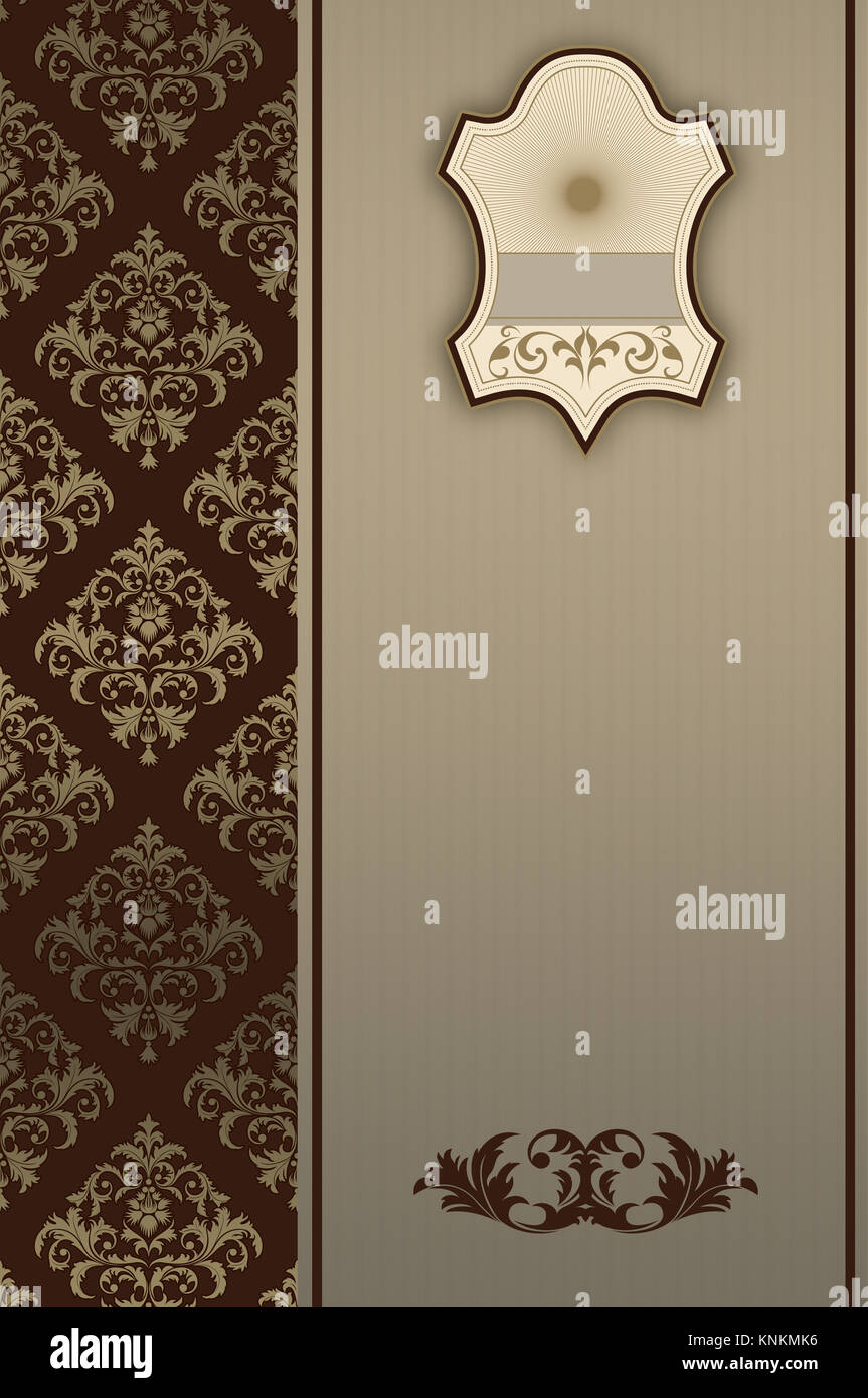 Vintage background with decorative border,old-fashioned patterns and ...