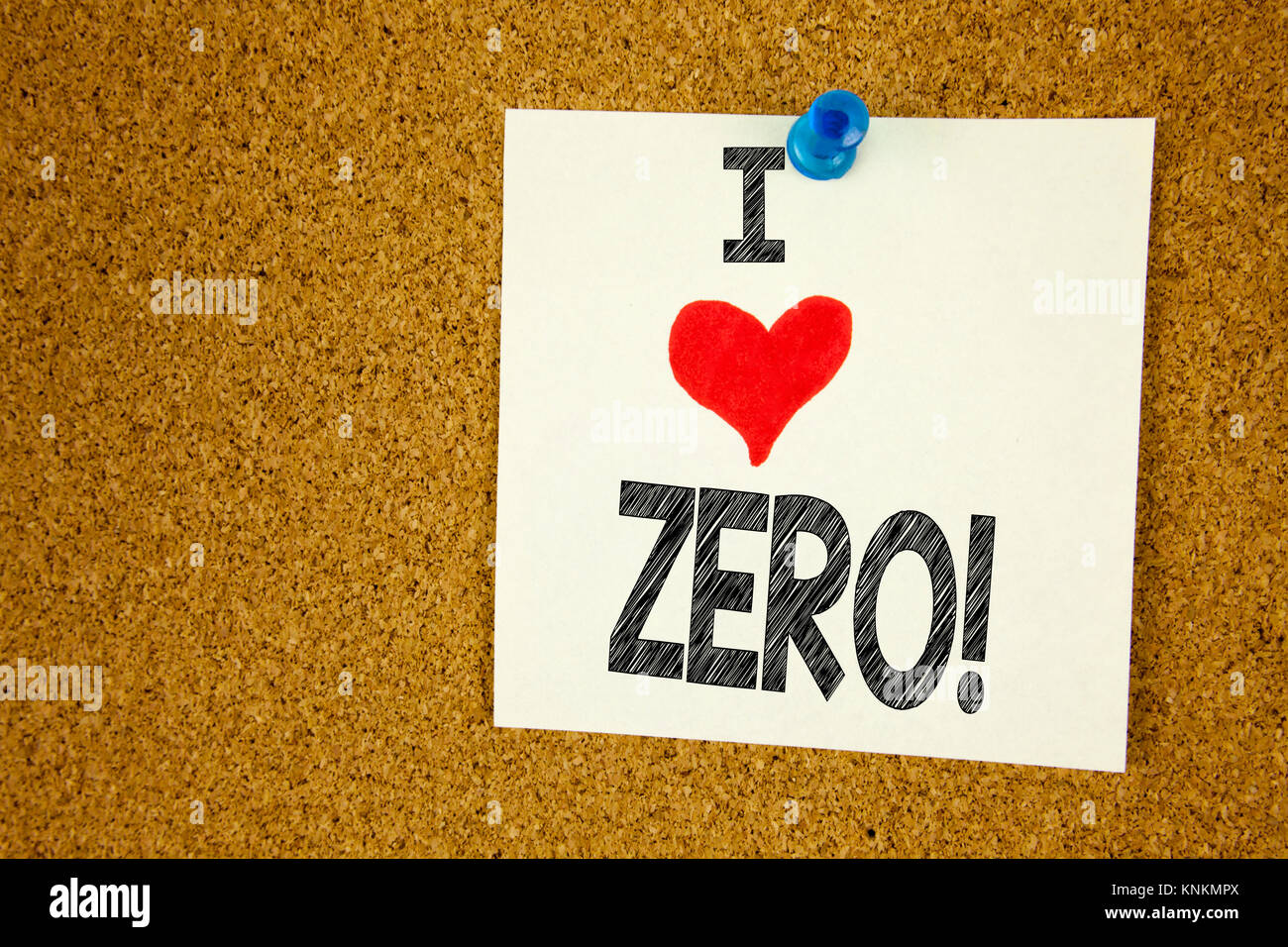 Hand writing text caption inspiration showing I Love Zero concept ...