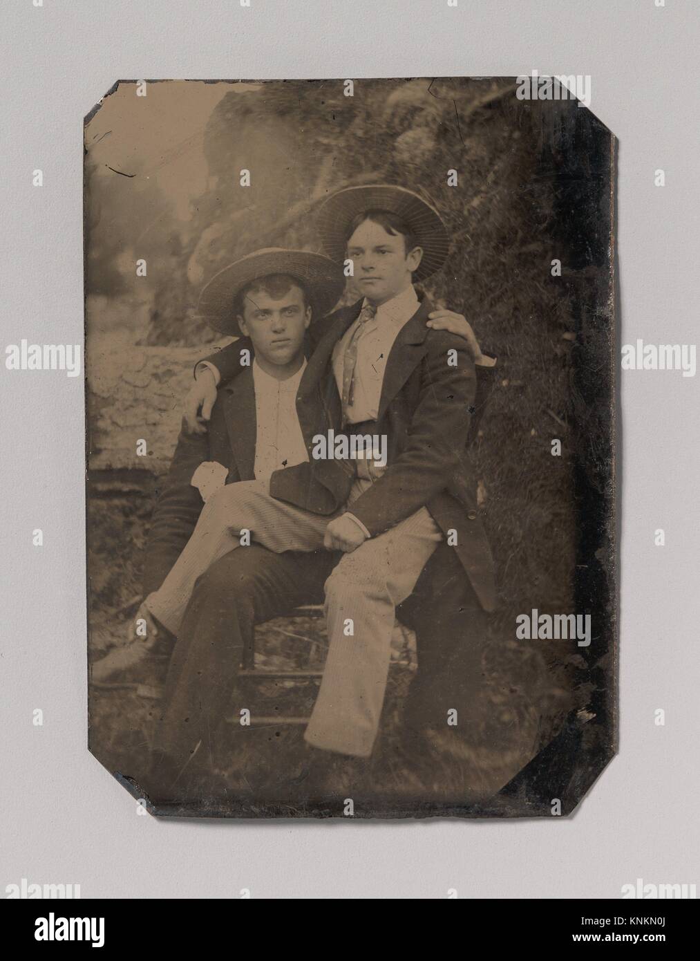 [Two Young Men in Straw Hats, One Seated in the Other´s Lap]. Artist ...