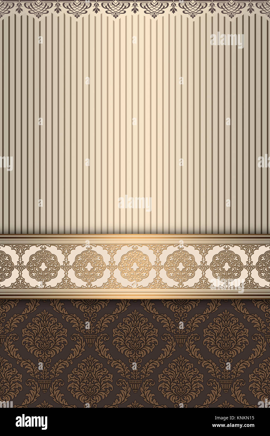 Vintage background with decorative ornamental border and old-fashioned ...