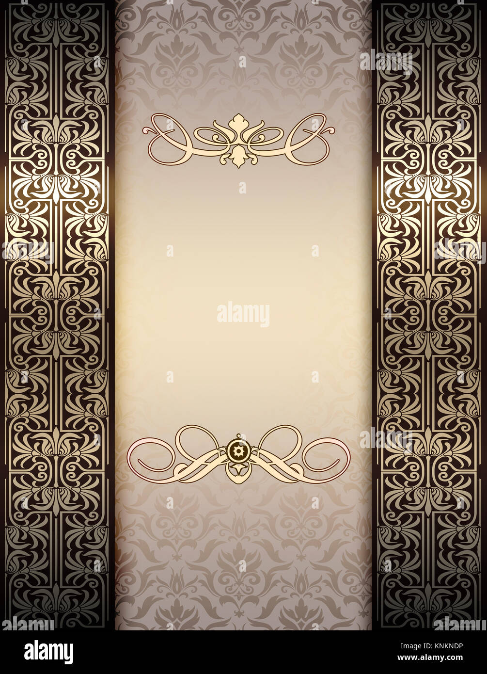 Vintage background with decorative ornamental border and old-fashioned ...