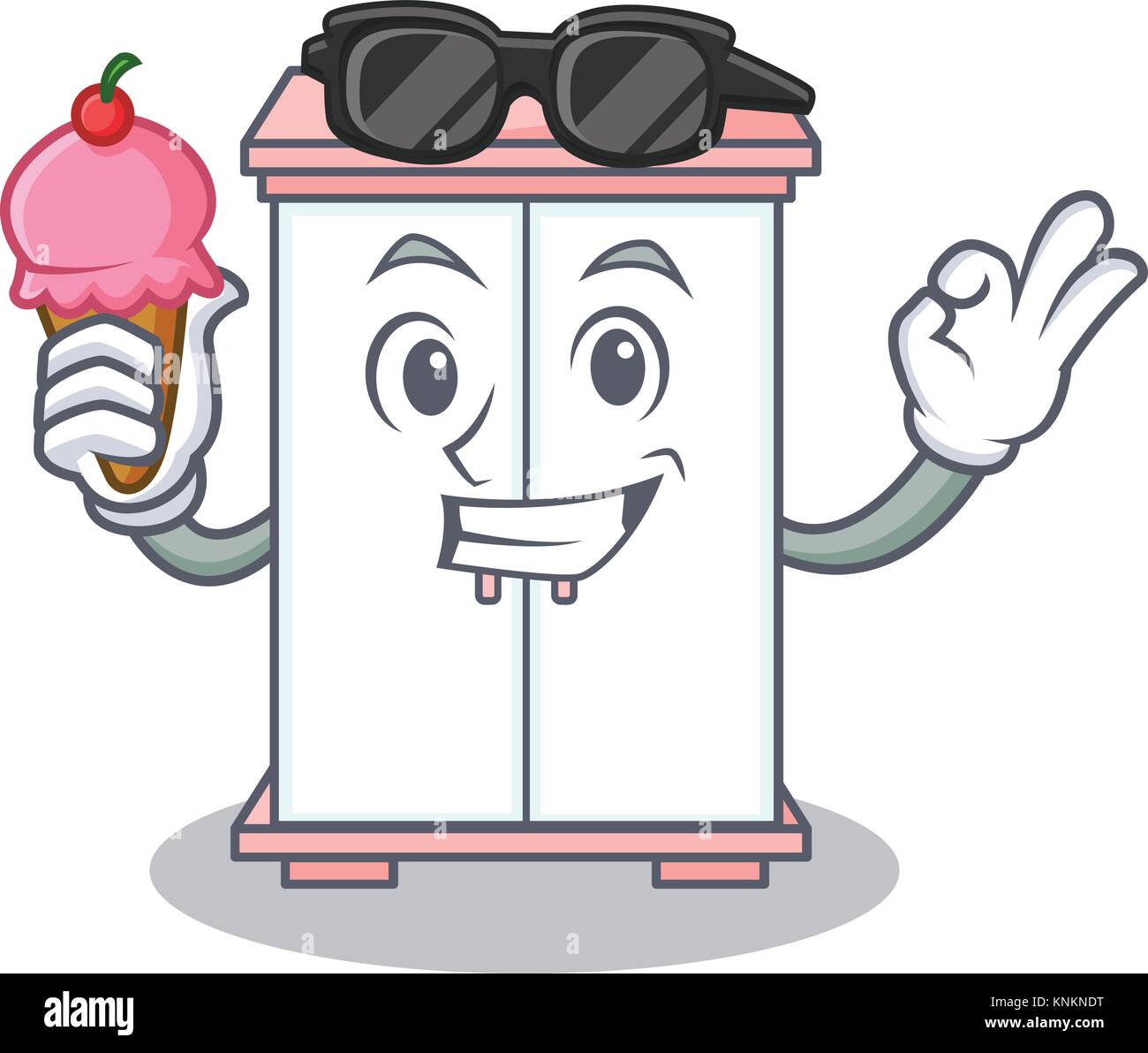 With ice cream cabinet character cartoon style Stock Vector Image & Art ...