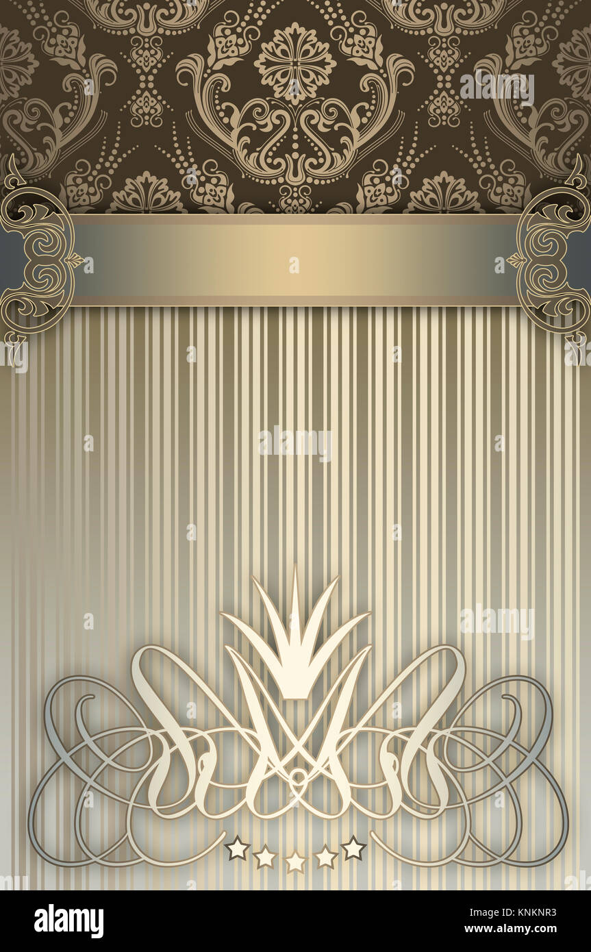 Luxury vintage background with decorative border,elements and old ...