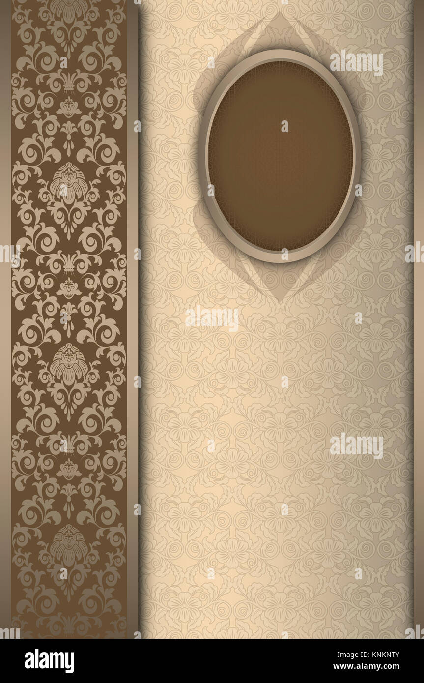 Elegant vintage background with decorative frame and old-fashioned ...