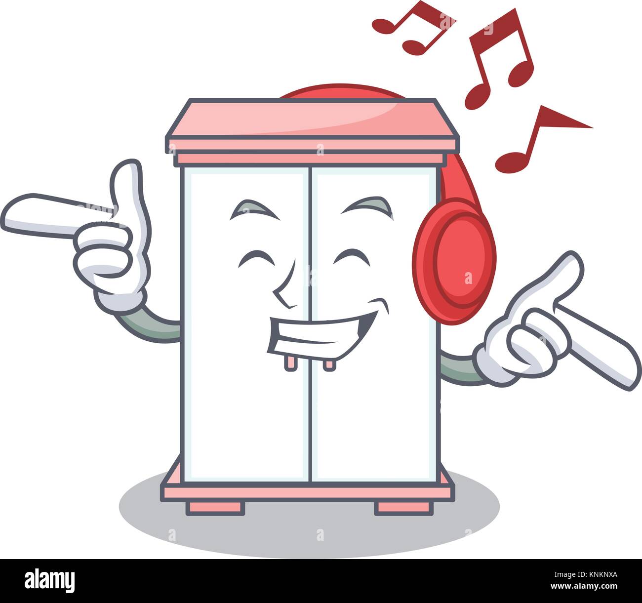 Listening music cabinet character cartoon style Stock Vector Image ...
