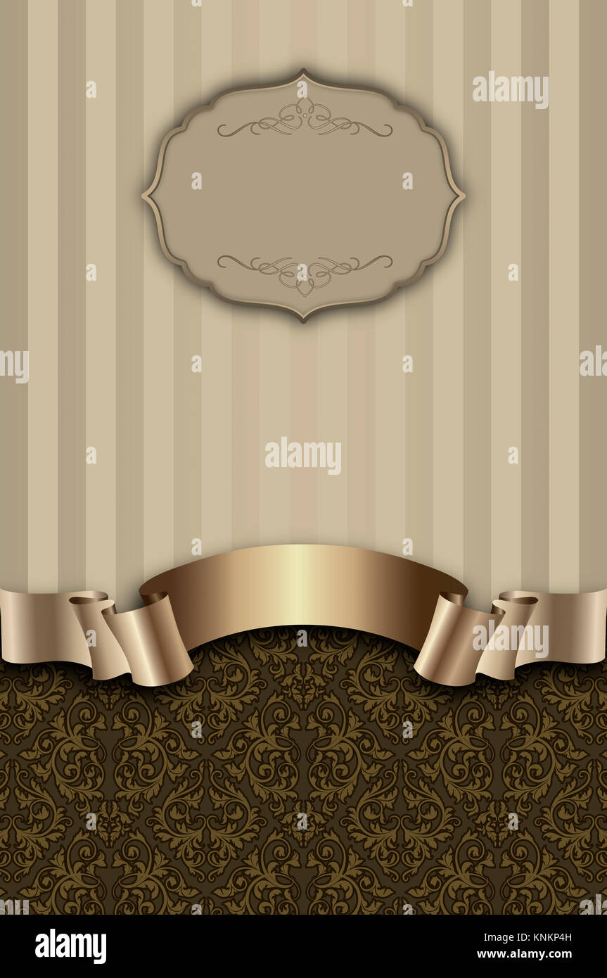 Vintage background with gold decorative border,frame and old-fashioned ...