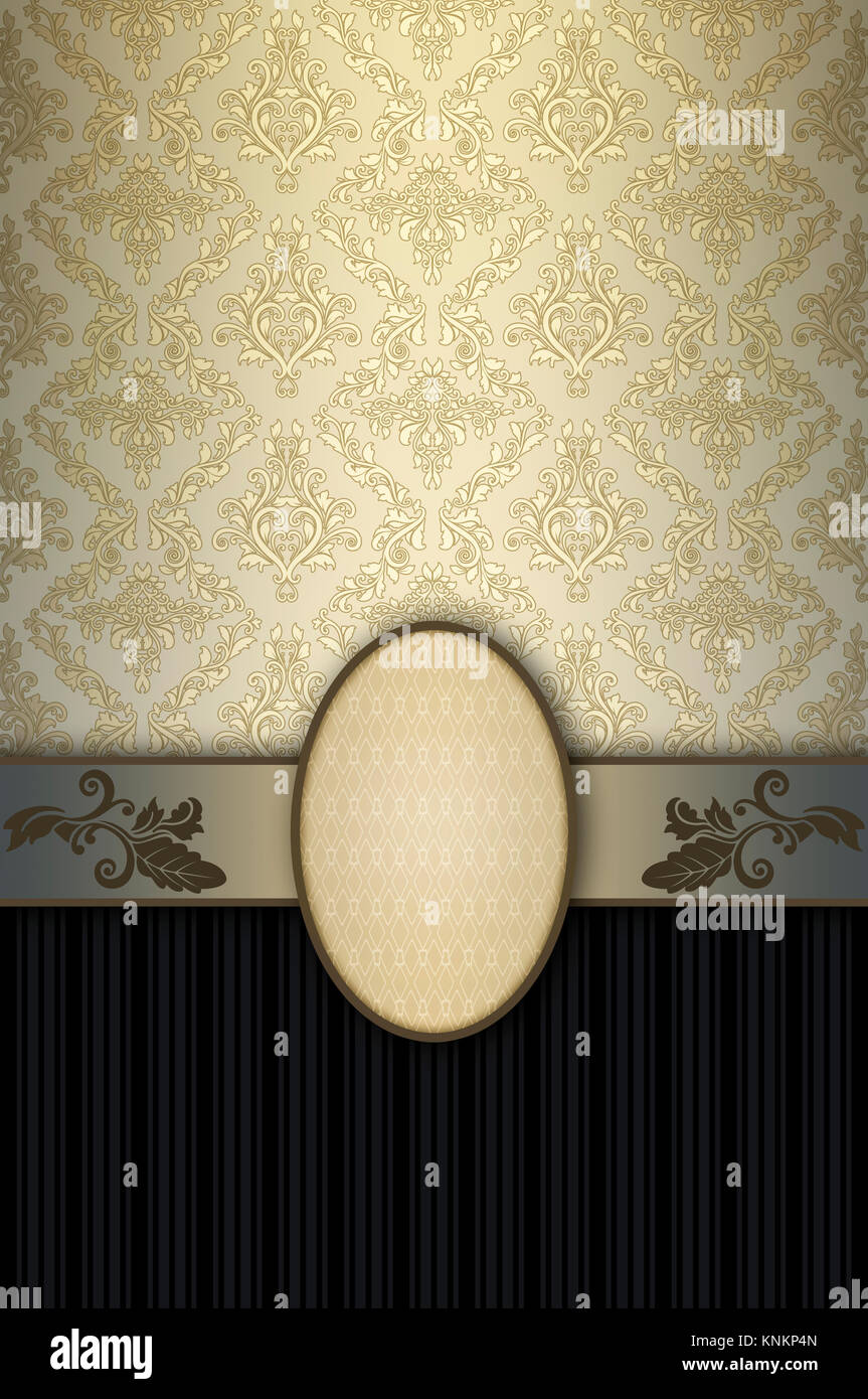 Vintage background with decorative frame and old-fashioned patterns ...