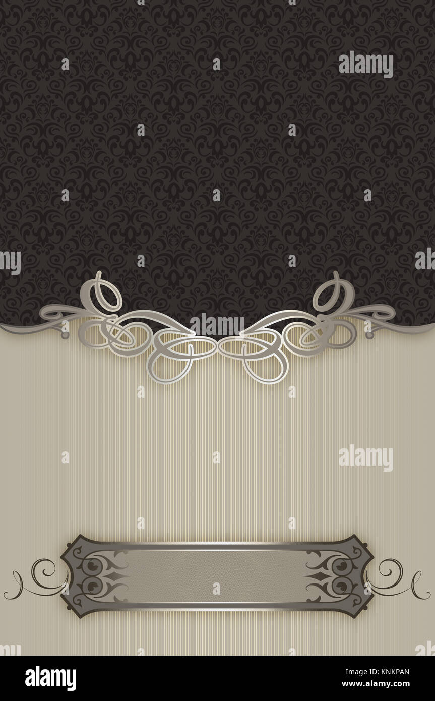 Vintage background with decorative frame and old-fashioned patterns ...