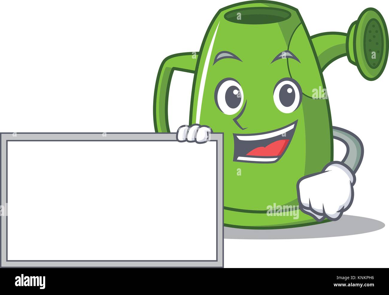 With board watering can character cartoon Stock Vector Image & Art - Alamy