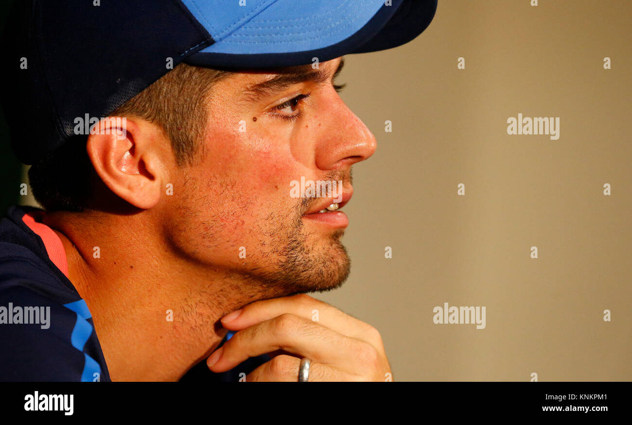 England's Alastair Cook during a press conference at the WACA Ground ...