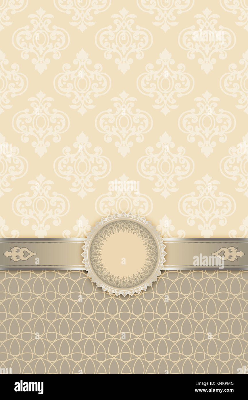 Ornate vintage background with decorative frame and old-fashioned ...