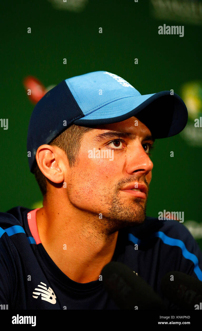 England's Alastair Cook during a press conference at the WACA Ground ...