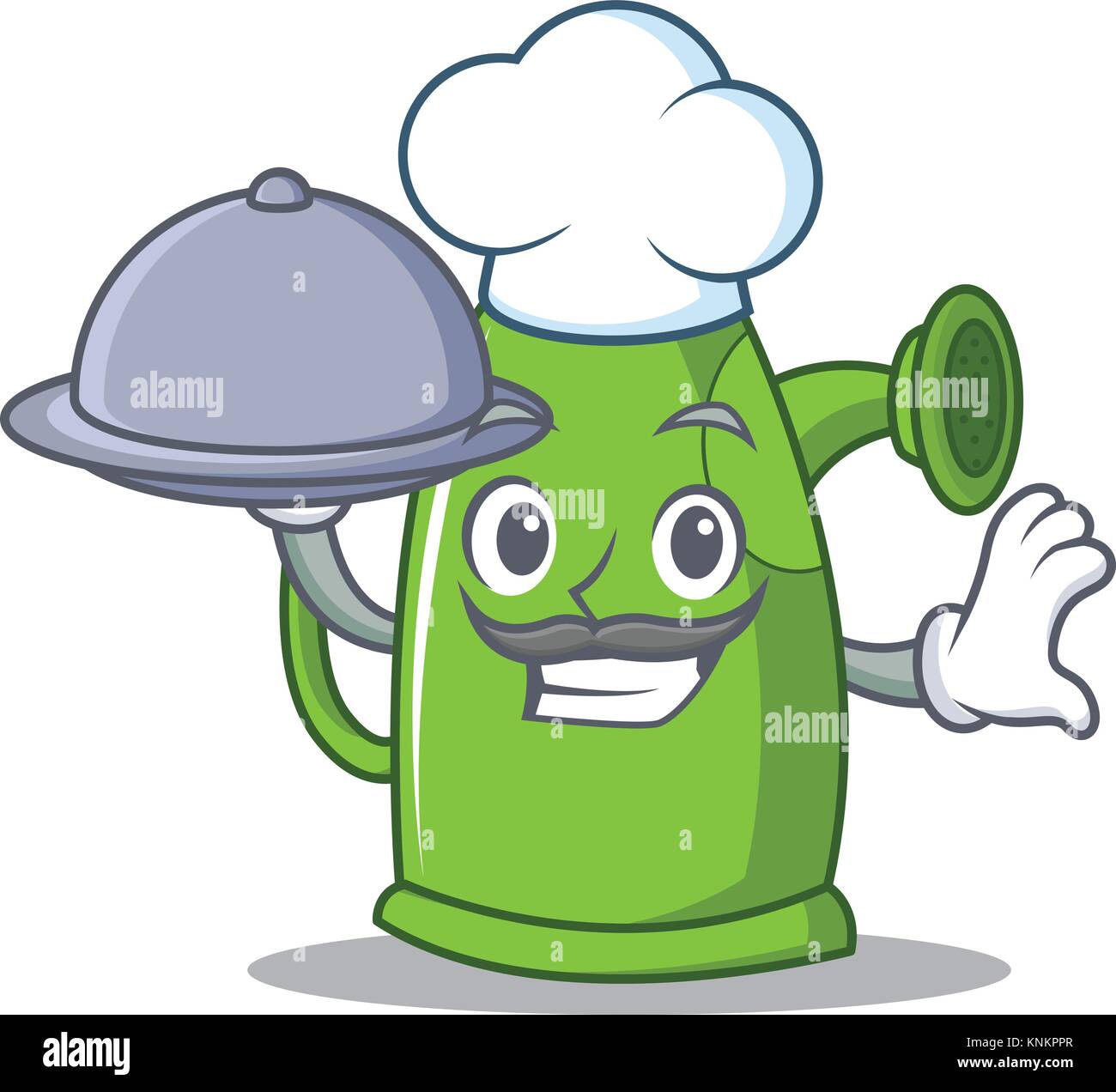 Chef with food watering can character cartoon Stock Vector Image & Art ...