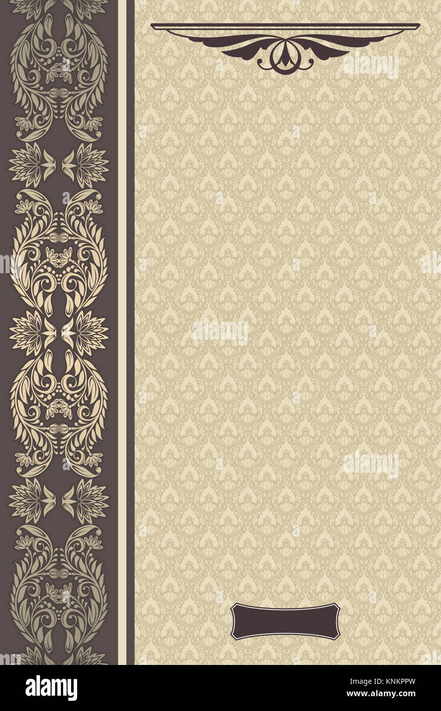 Vintage background with decorative border and old-fashioned ornament ...