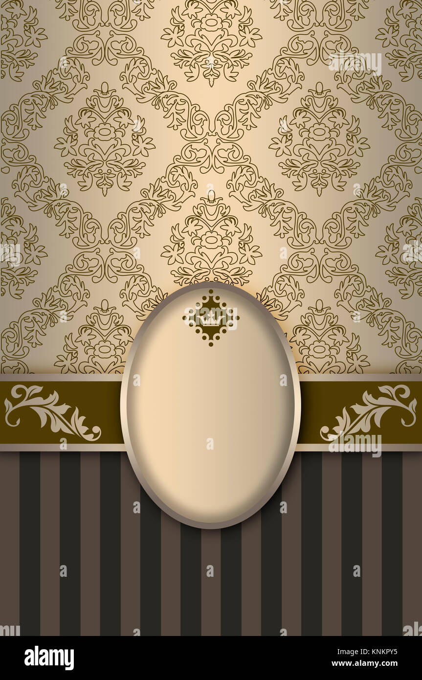 Vintage background with old-fashioned patterns and frame Stock Photo ...