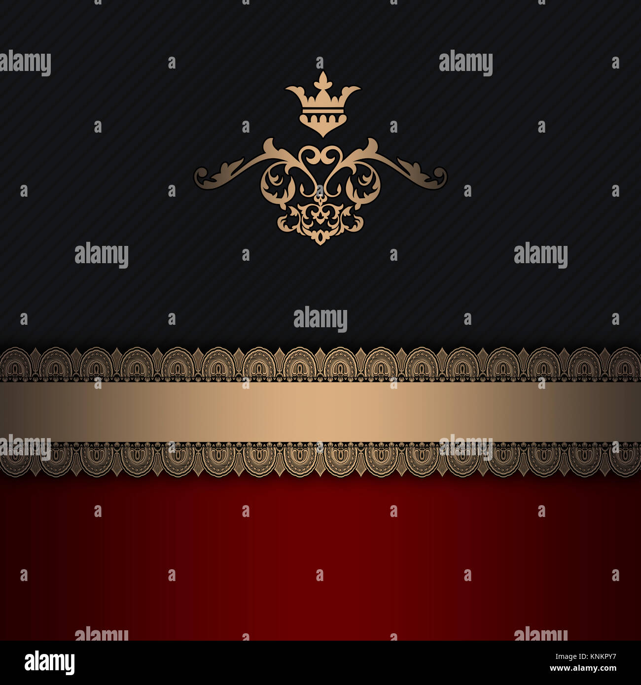 Vintage background with decorative gold border and patterns Stock Photo ...