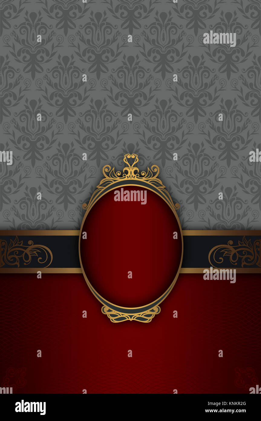 Vintage background with old-fashioned floral patterns and elegant frame ...