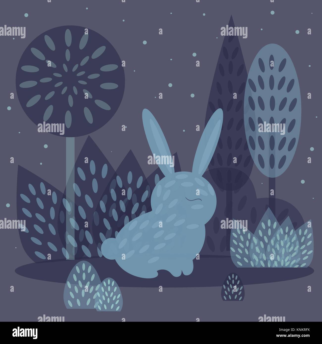 Winter rabbit vector illustration in flat style Stock Vector Image ...