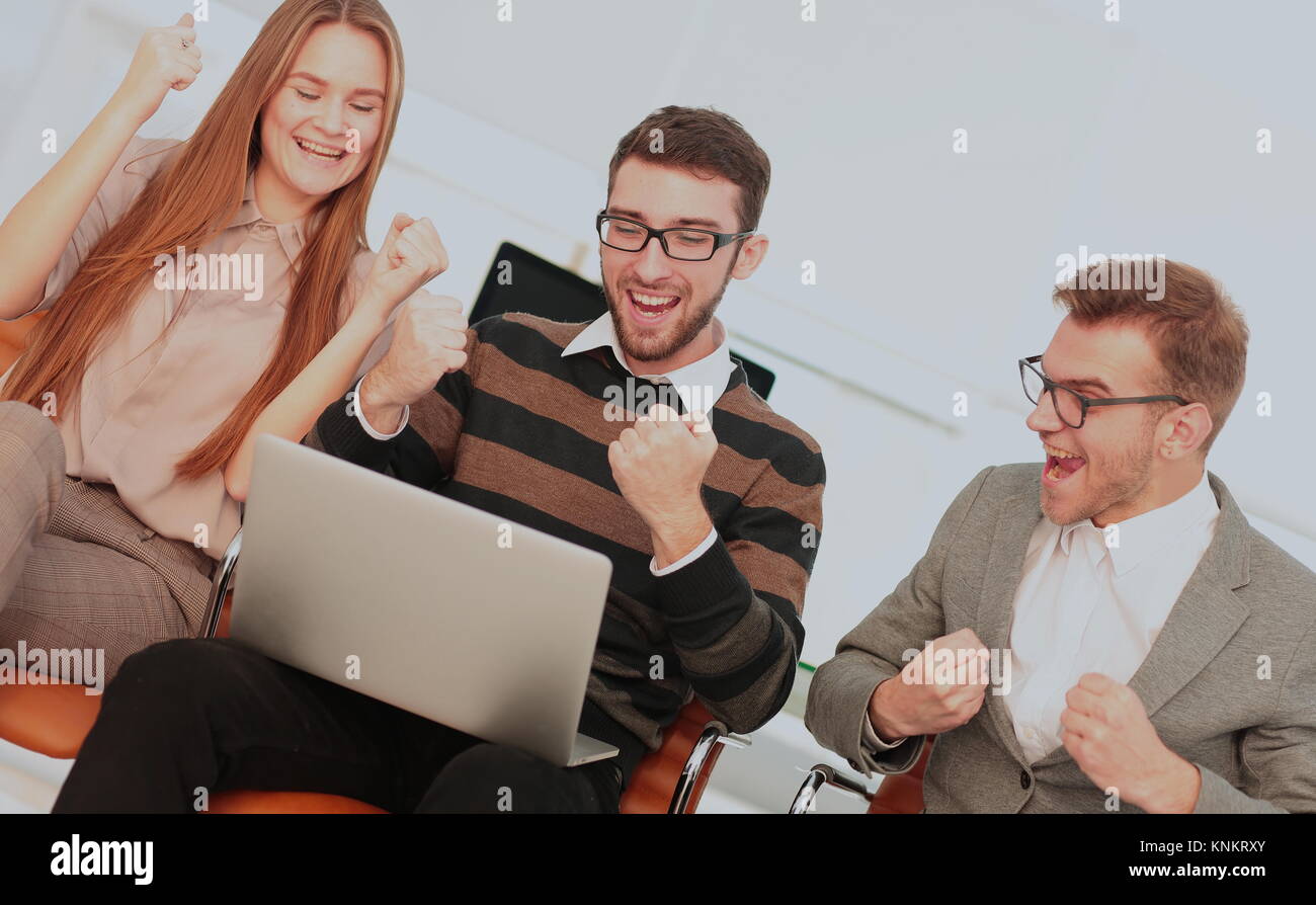 Successful business team received outstanding work Stock Photo - Alamy